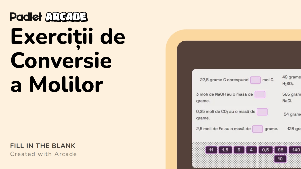 Exerciții de Conversie a Molilor by Padlet TA