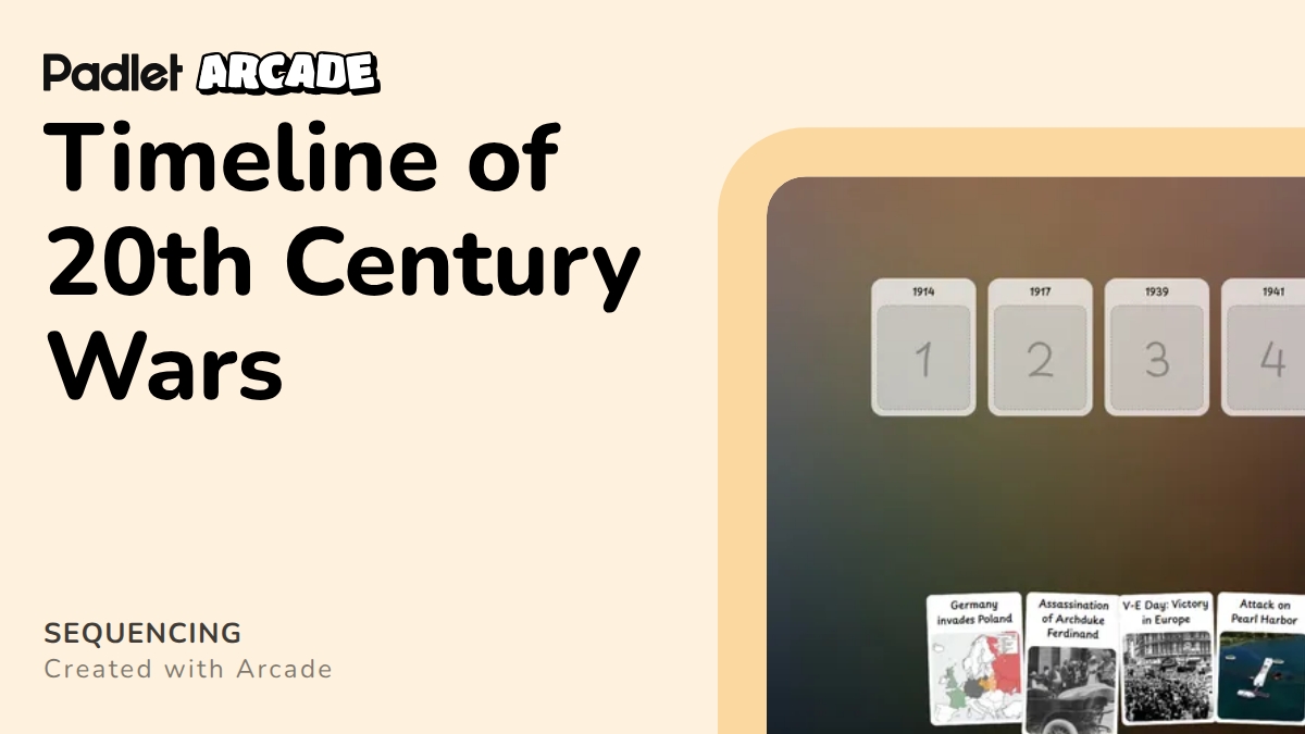 Timeline of 20th Century Wars by Padlet TA