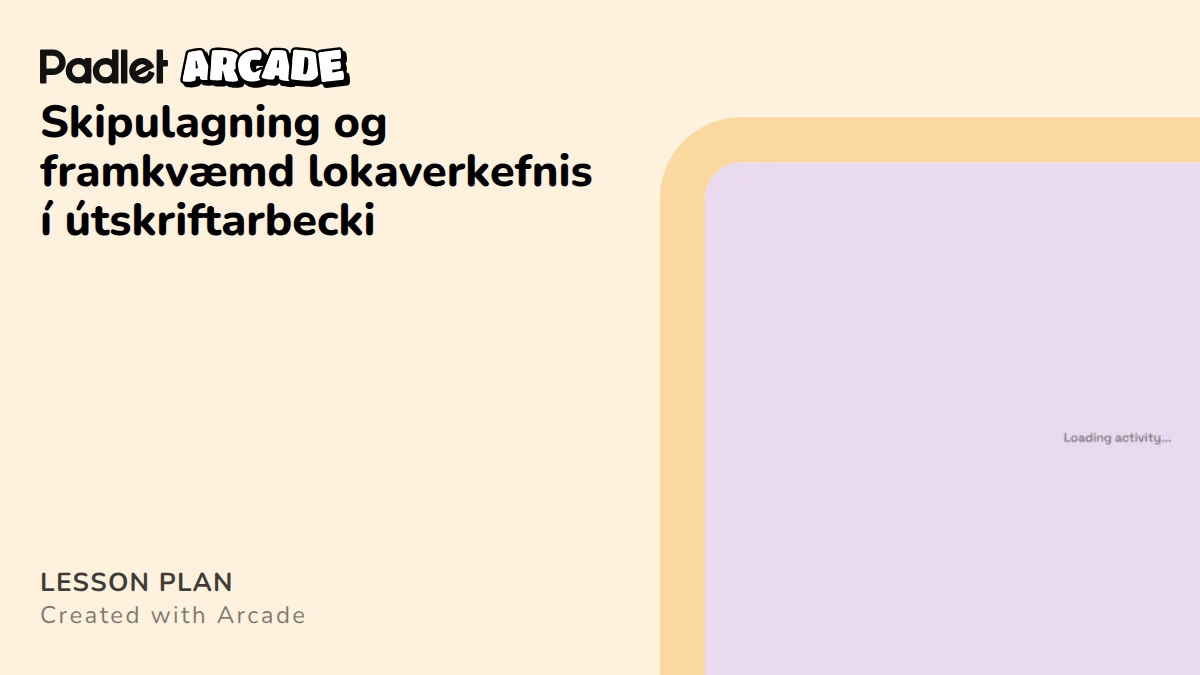 Lesson plan by Padlet TA