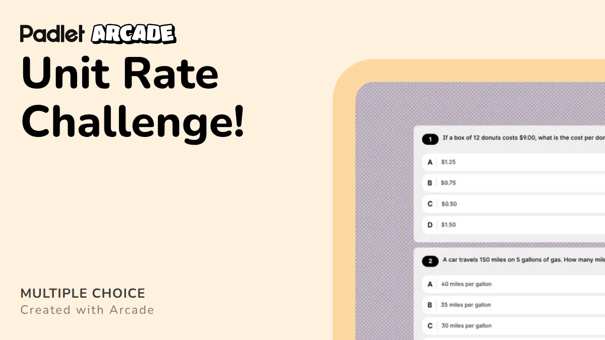 Unit Rate Challenge! by Padlet TA