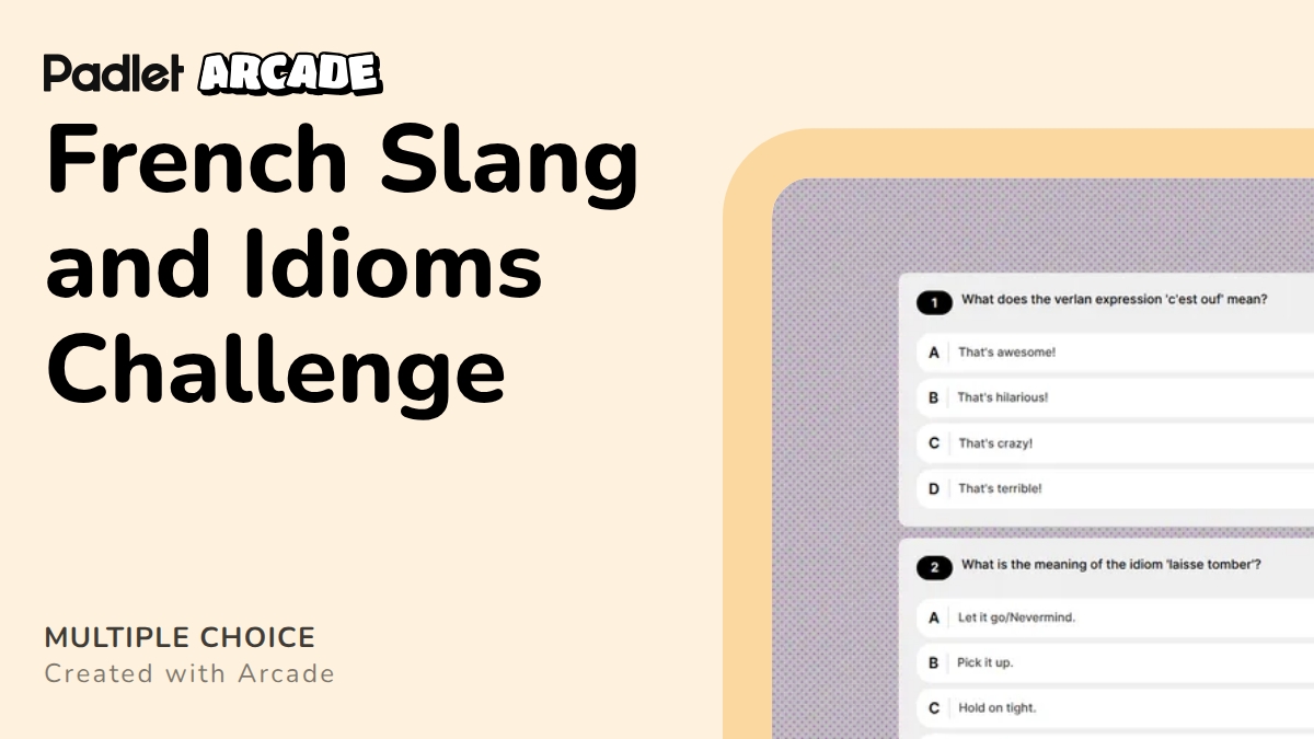 French Slang and Idioms Challenge by Padlet TA