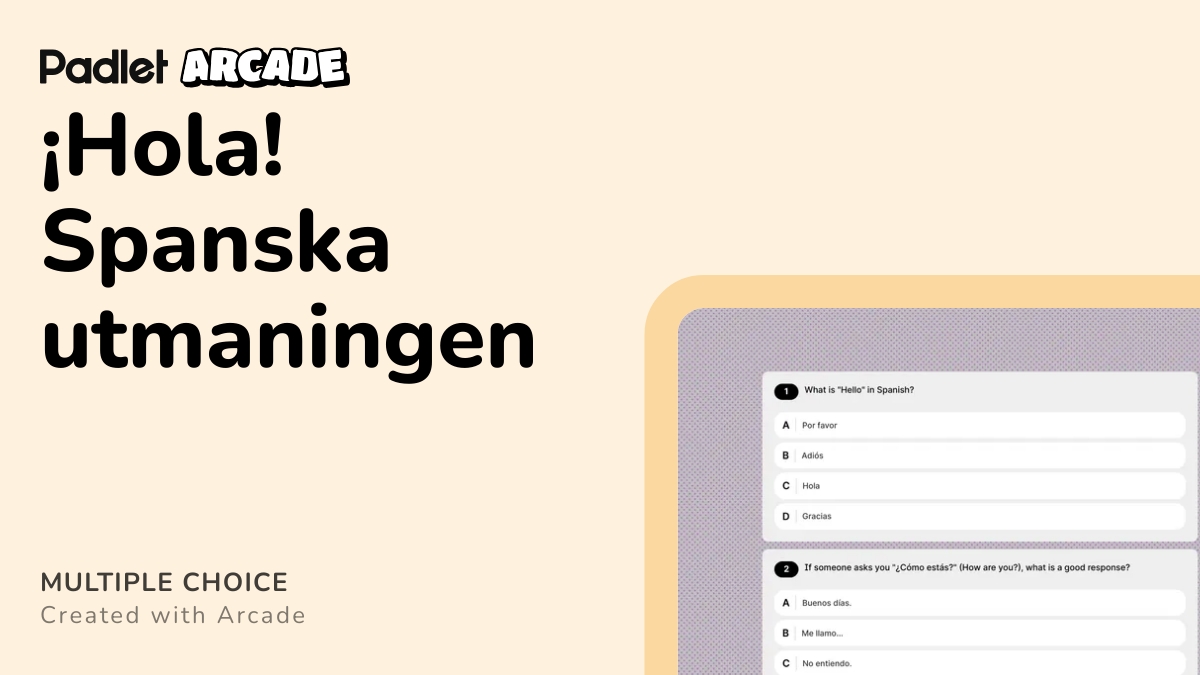 ¡Hola! Spanska utmaningen | Arcade
