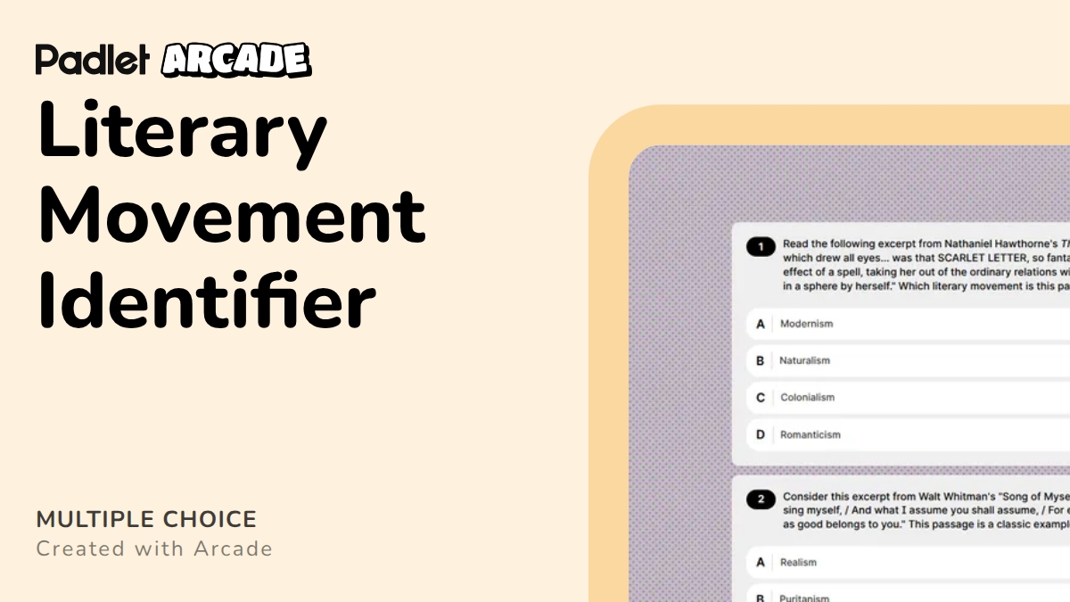 Literary Movement Identifier | Arcade