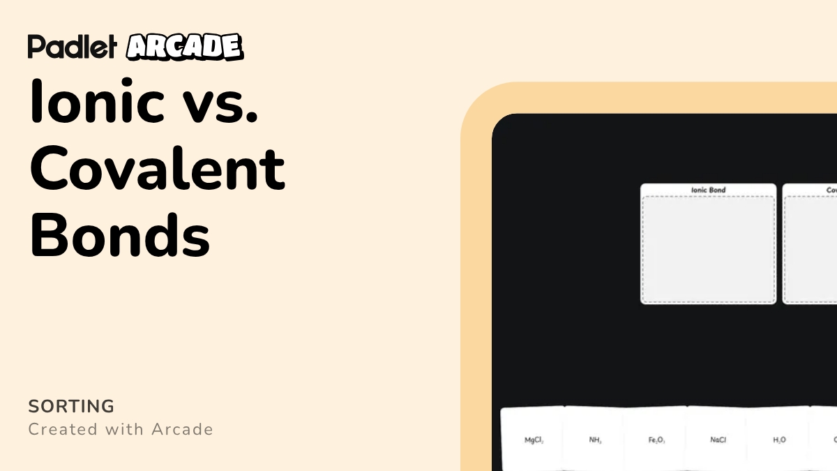 Ionic vs. Covalent Bonds by Padlet TA