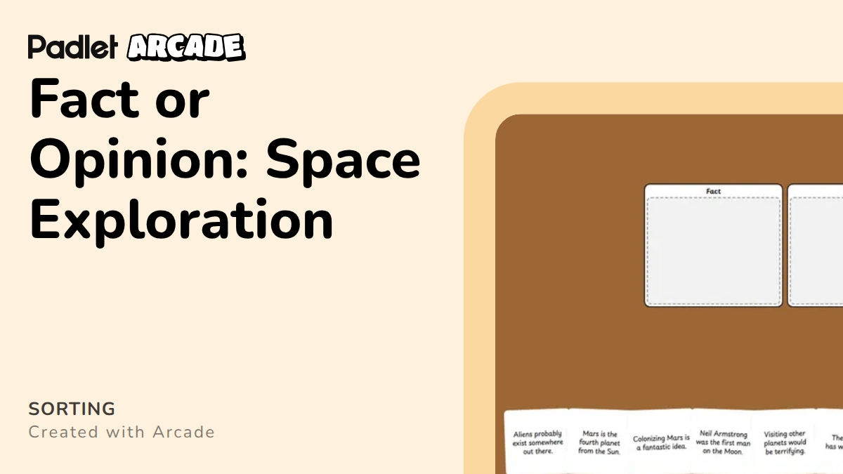 Fact or Opinion: Space Exploration by Padlet TA