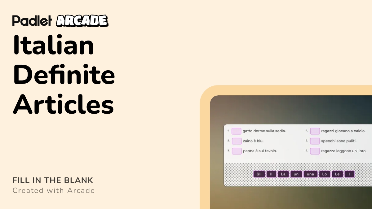 Italian Definite Articles by Padlet TA